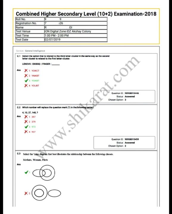 Combined Higher Secondary Level (10+2) Examination Question Paper 02-07 ...